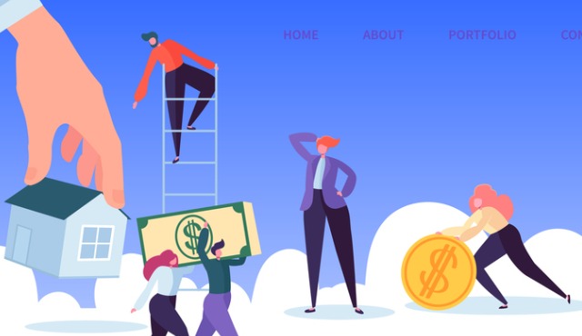 real-estate-landing-page-investment-in-property-banner-with-flat-vector ...